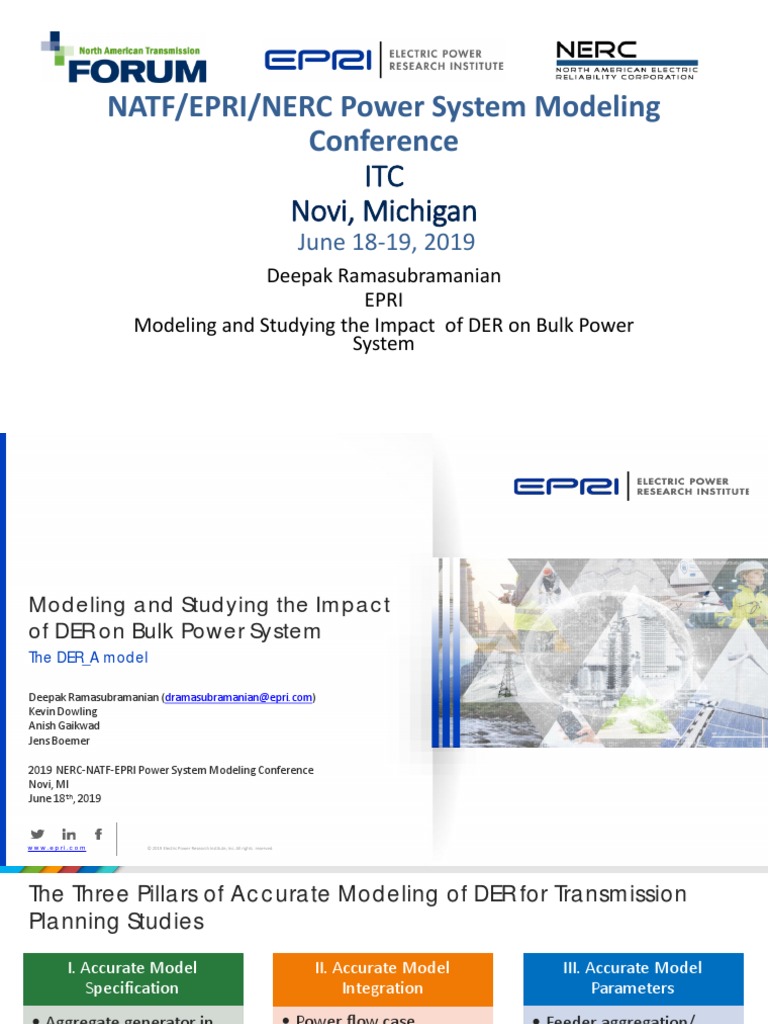 2019 NERC-NATF-EPRI Power System Modeling Workshop Presentations PDF ...