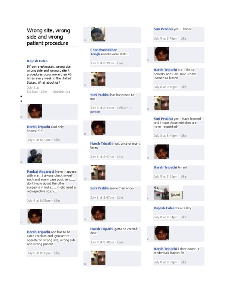 Wrong Site, Wrong Side and Wrong Patient Procedures | PDF ...