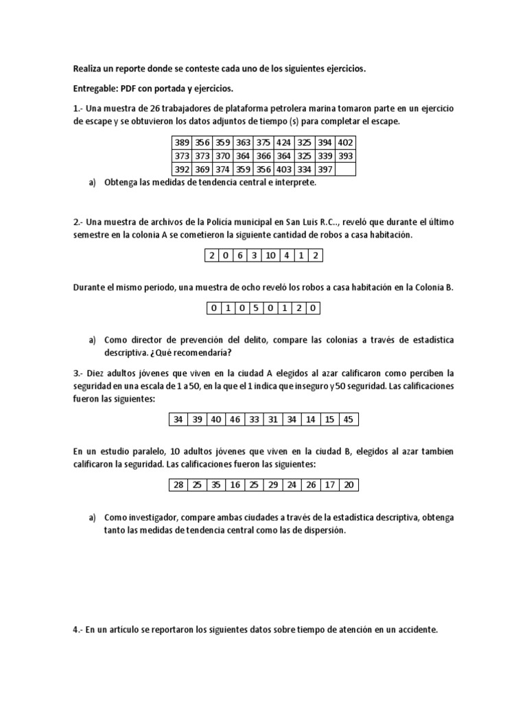 Act 2 Estadística Descriptiva | PDF | Muestreo (Estadísticas) | Análisis de los datos