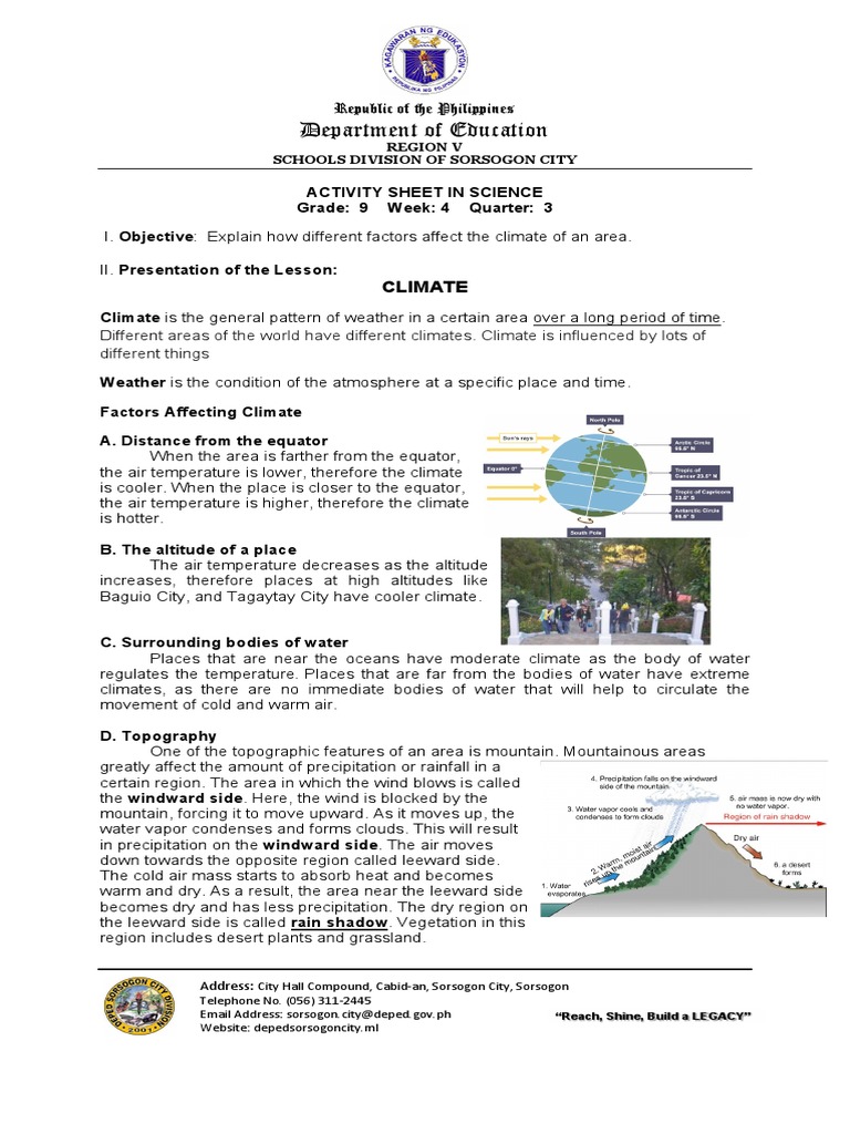 Science9 Q3WK4 | PDF | Atmosphere Of Earth | Precipitation
