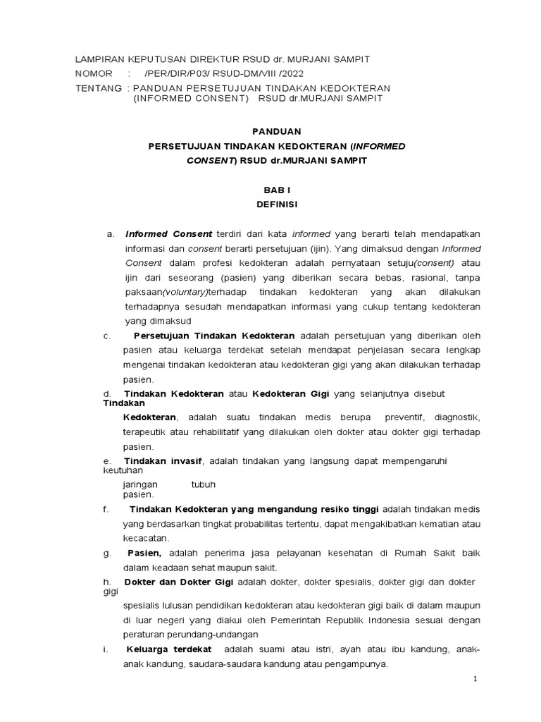 Panduan Informed Consent | PDF