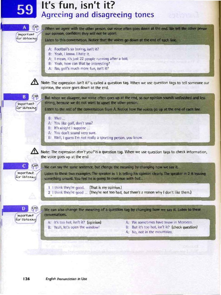 4.5 Pron - Intonation in Question Tags Worksheet - Hancock - English ...