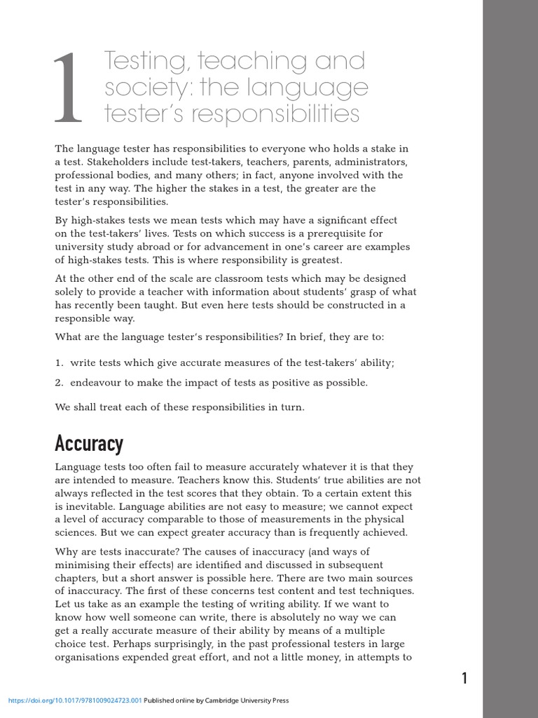 Chapter 1 - Testing - Teaching - and - Society - The - Language ...