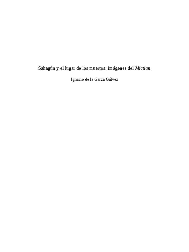 Mictlan: El lugar de los muertos según Sahagún | PDF | México | azteca
