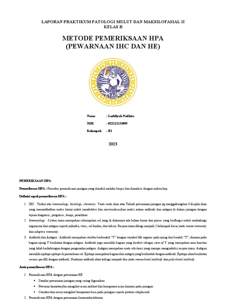 Laporan Praktikum Metode Pemeriksaan | PDF