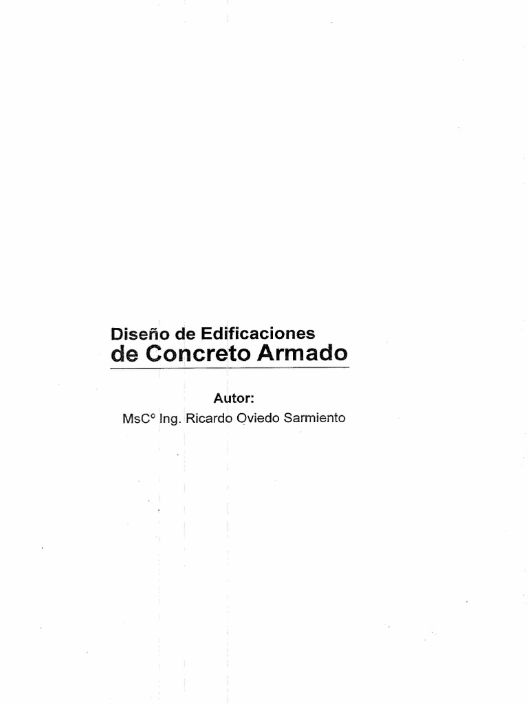 Diseño de Edificaciones de Concreto Armado Ricardo Oviedo Sarmiento PDF | PDF