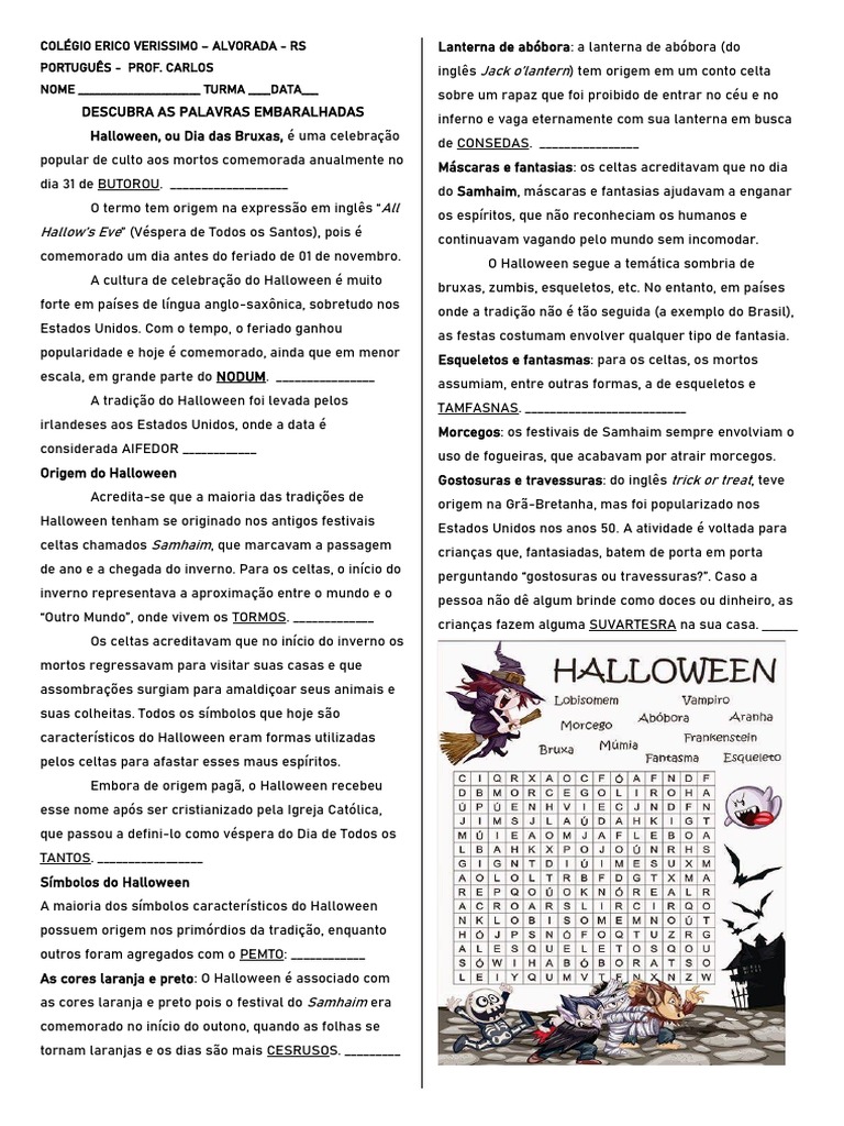 História e Símbolos do Halloween | PDF | Dia das Bruxas