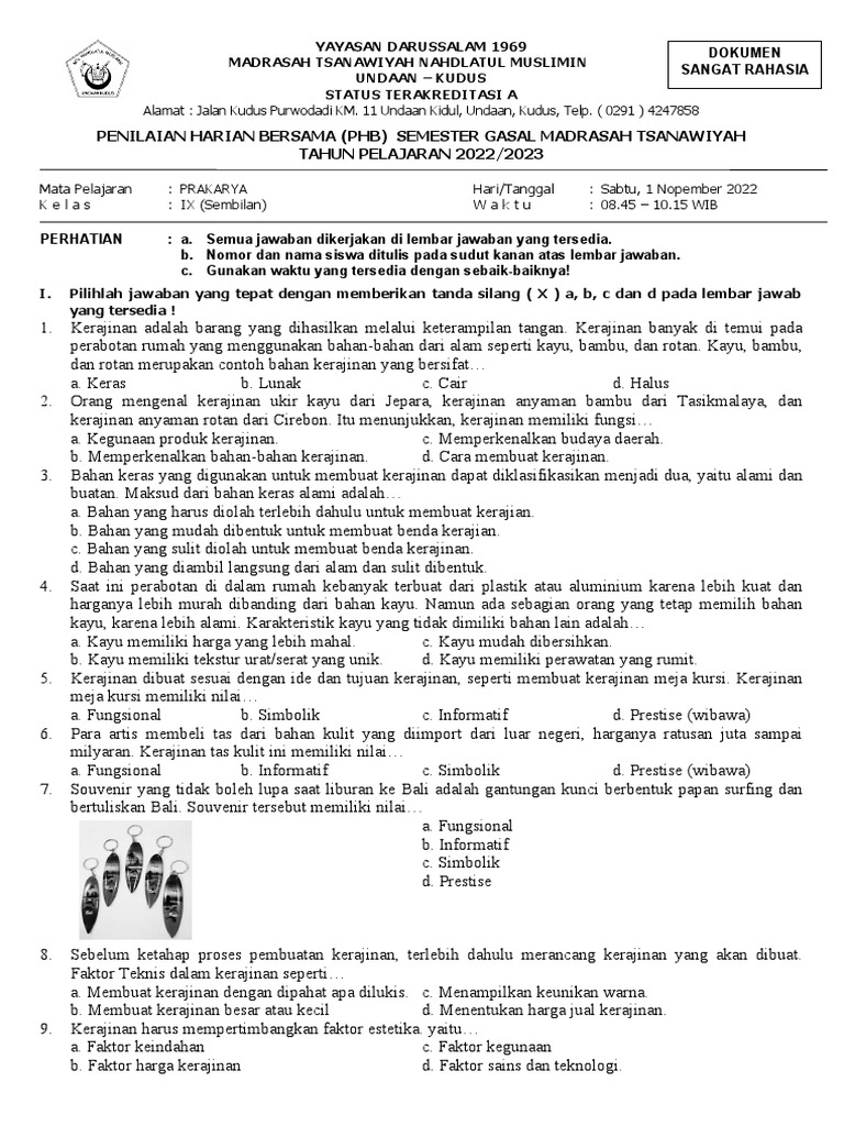 Prakarya 9 Uhb Done 1 | PDF