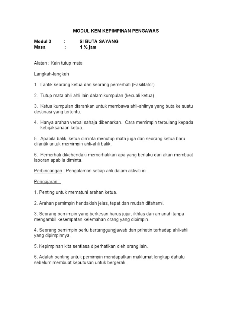 Modul Ice Breaking Kem Kepimpinan Pengawas | PDF