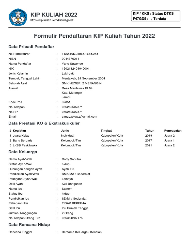 1122105050631658243-Formulir-Peserta-KIP-Kuliah-2022 (1).pdf | PDF