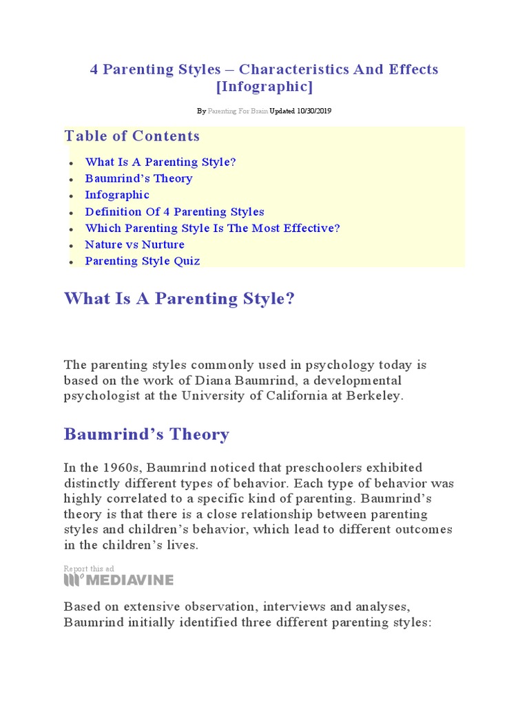 4 Parenting Styles | PDF | Parenting | Social Skills