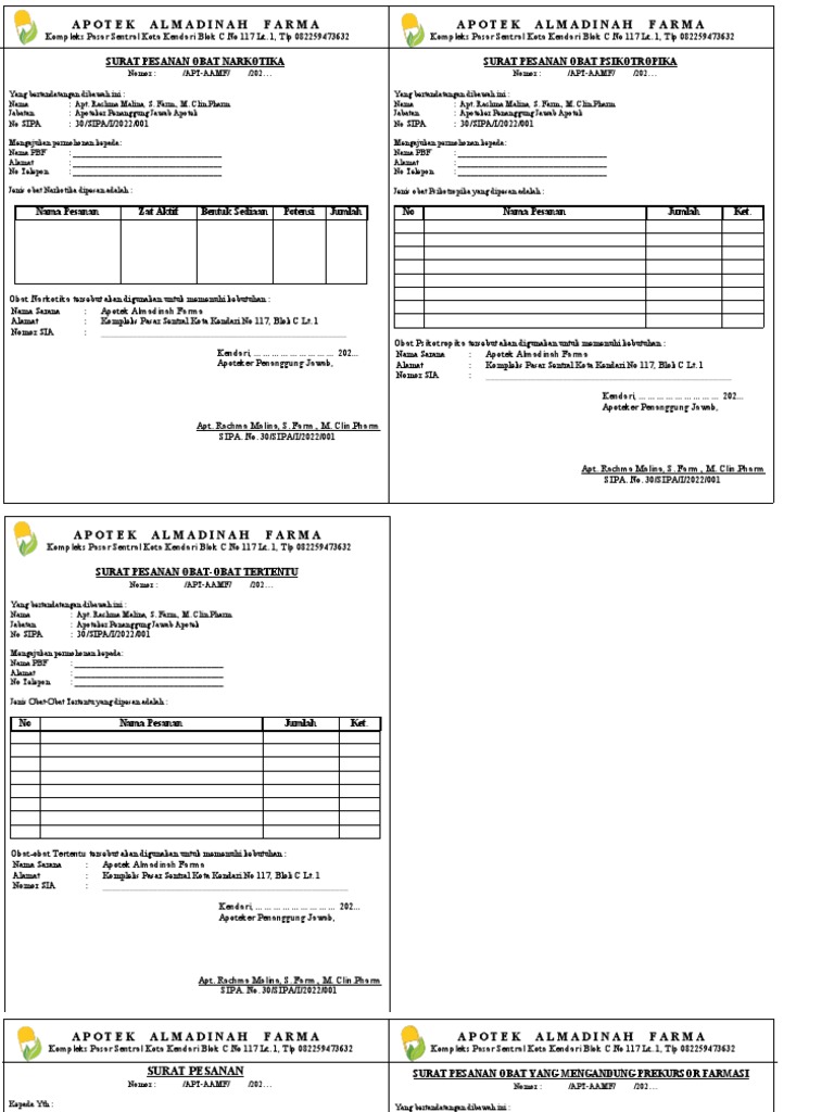 Form Surat Pesanan | PDF