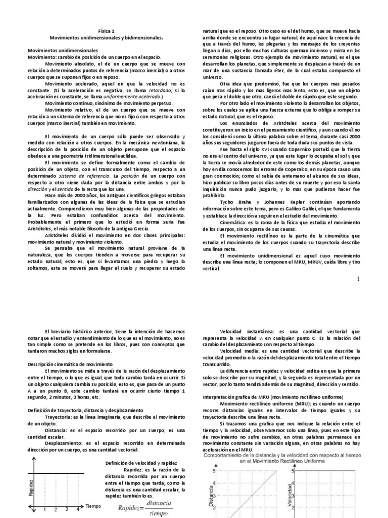 Teoria Fisica 1 PDF | PDF | Velocidad | Velocidad