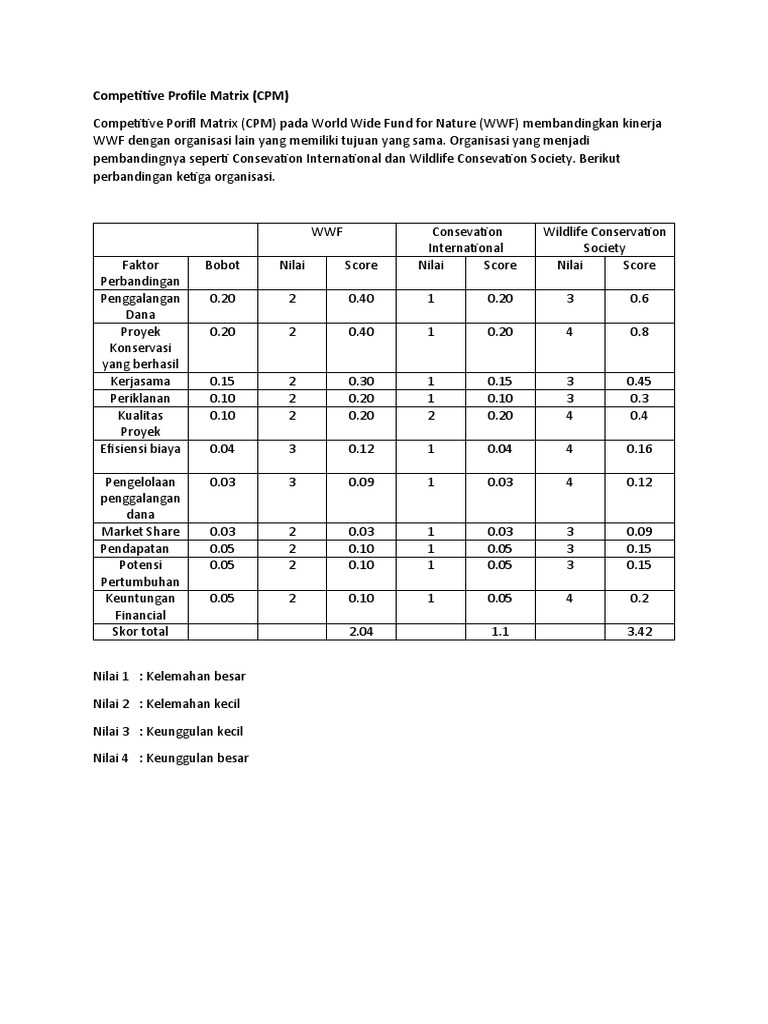 Competitive Profile Matrix | PDF