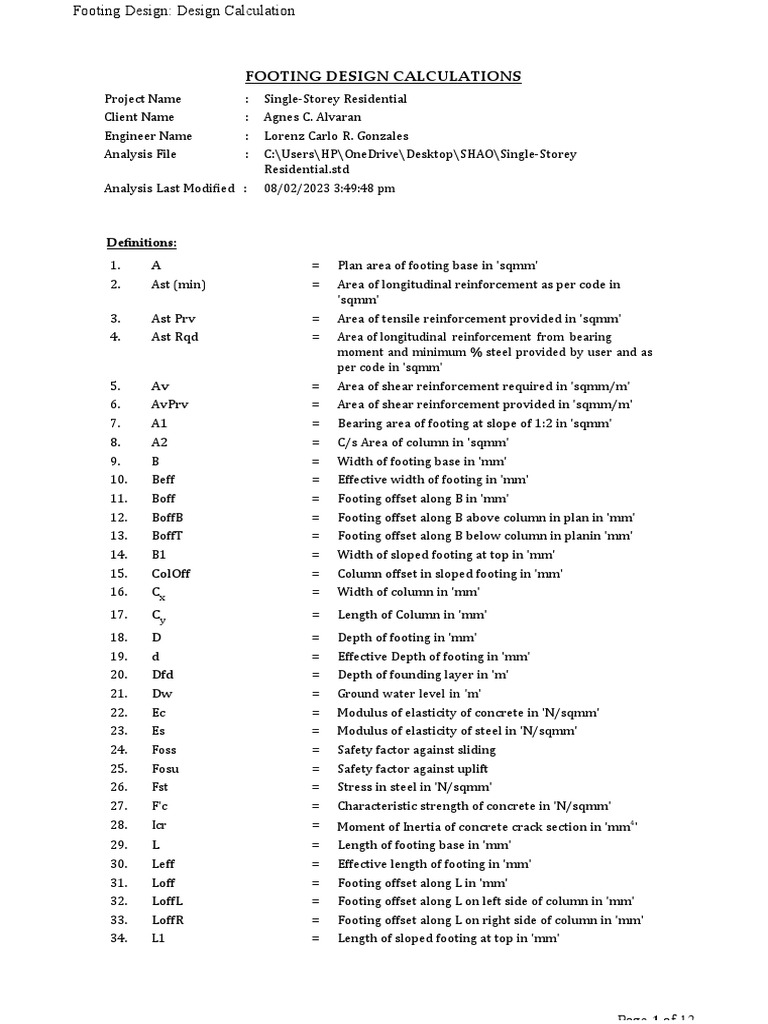 FOOTING | PDF | Bending | Mechanical Engineering