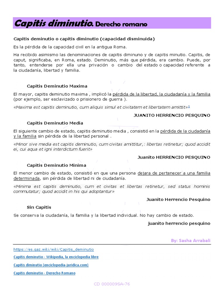 Capitis Diminutio | PDF