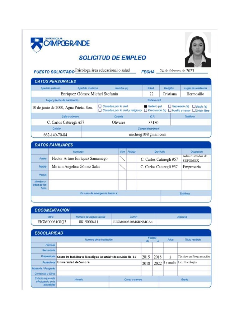 Solicitud-Lic. Michel Enríquez | PDF