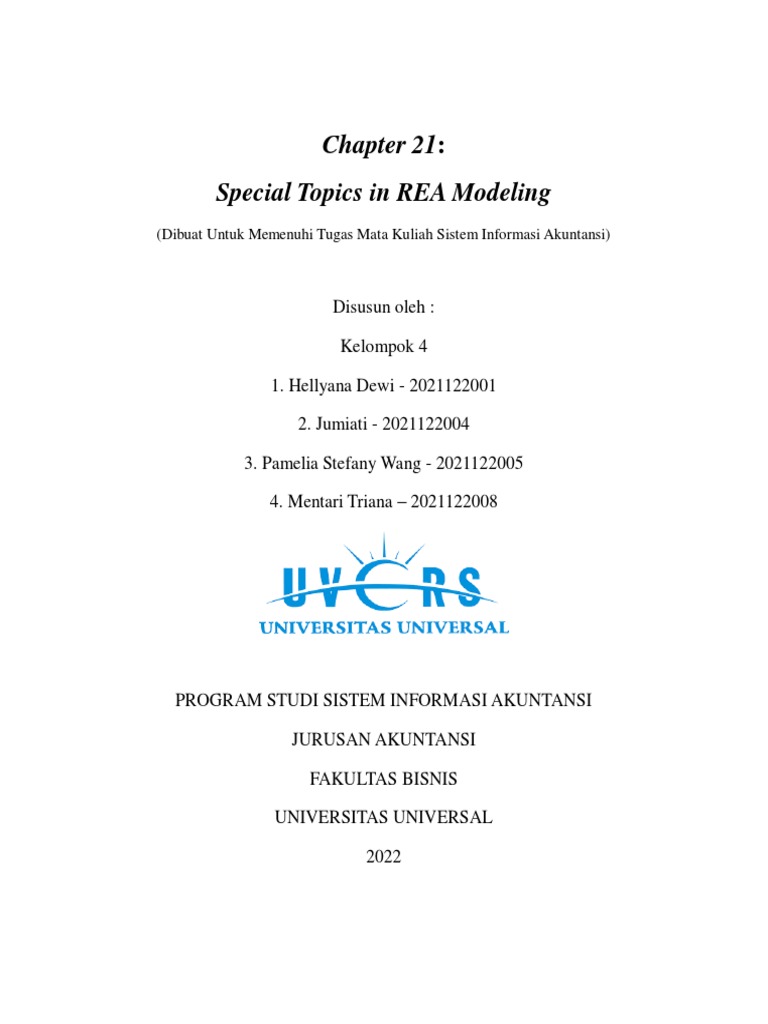 Chapter 21 Special Topics in REA Modeling | PDF