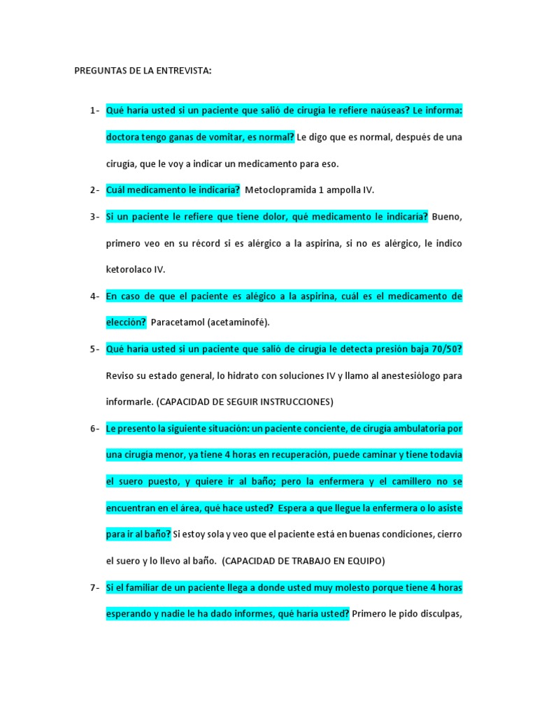 PREGUNTAS DE LA ENTREVISTA Yyyyyiiiiiiii | PDF