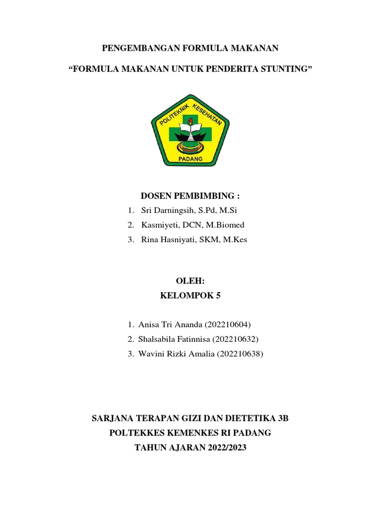 Formula Makanan Stunting (Kel.5) | PDF