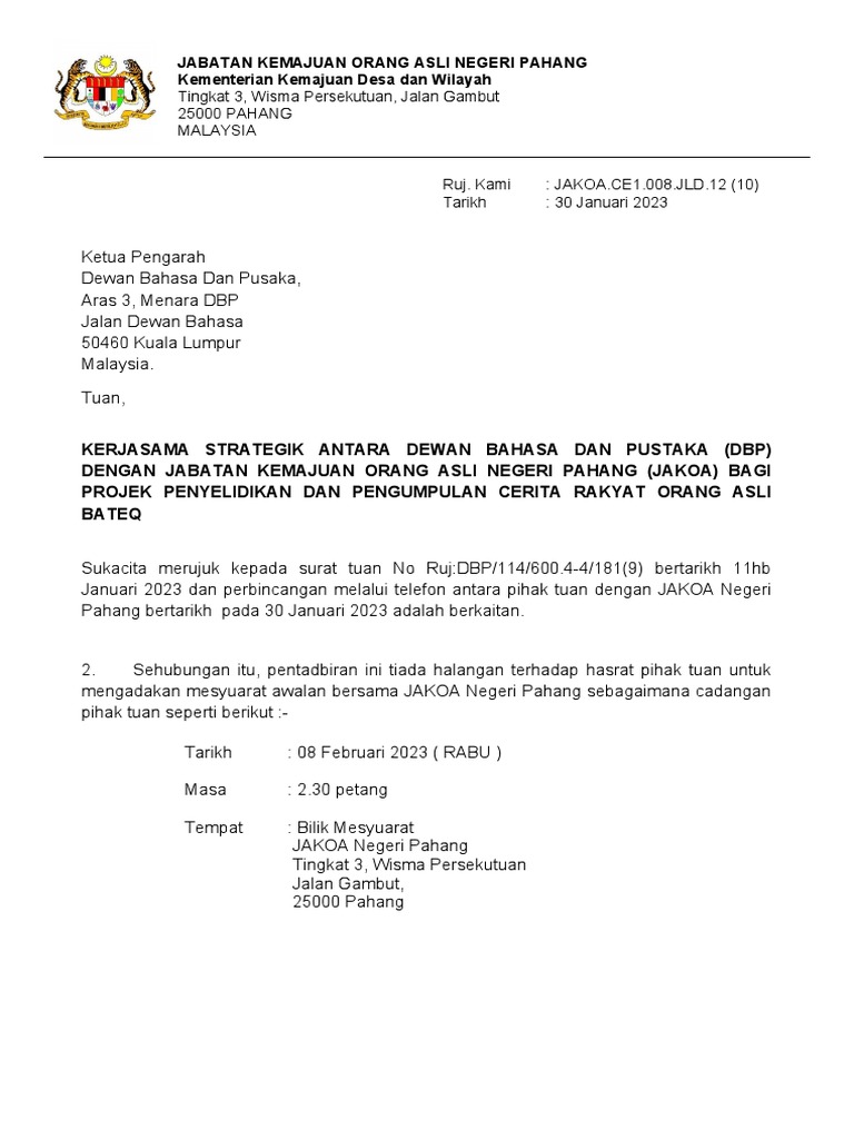 surat DBP.docx | PDF