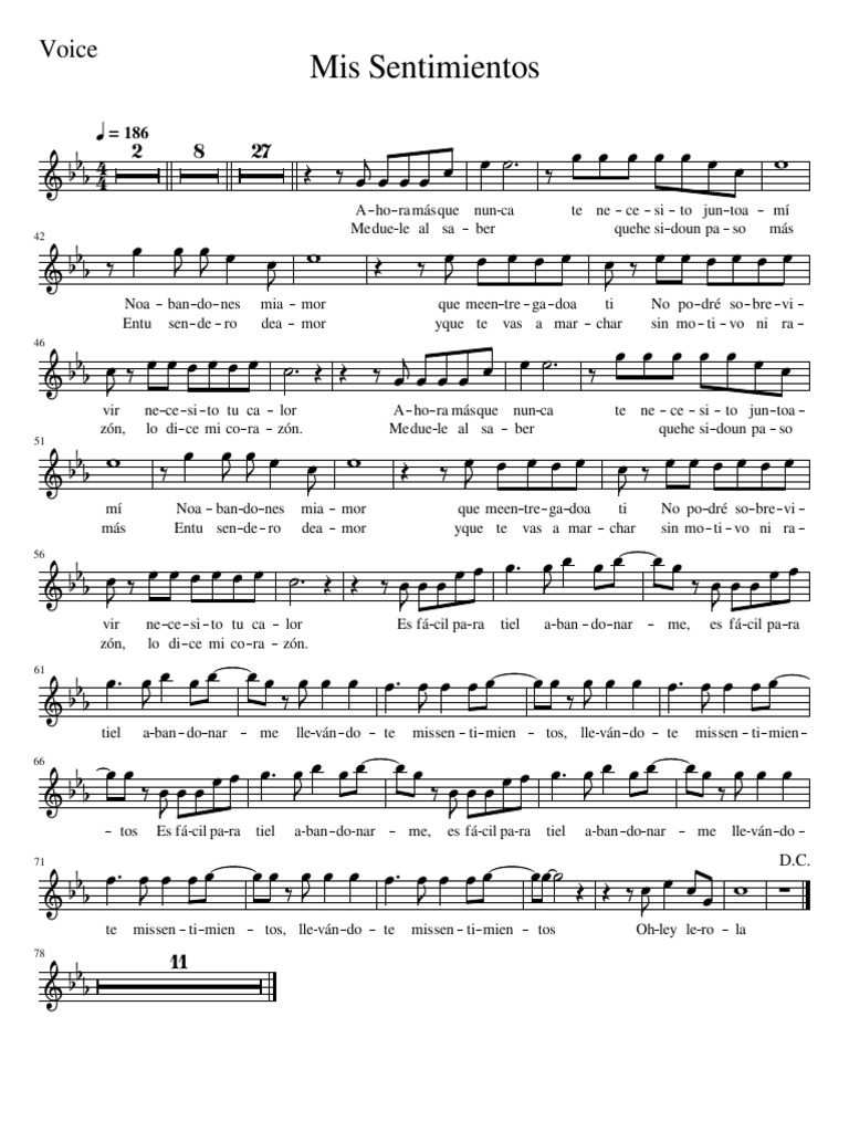 Mis Sentimientos-Voice PDF | PDF