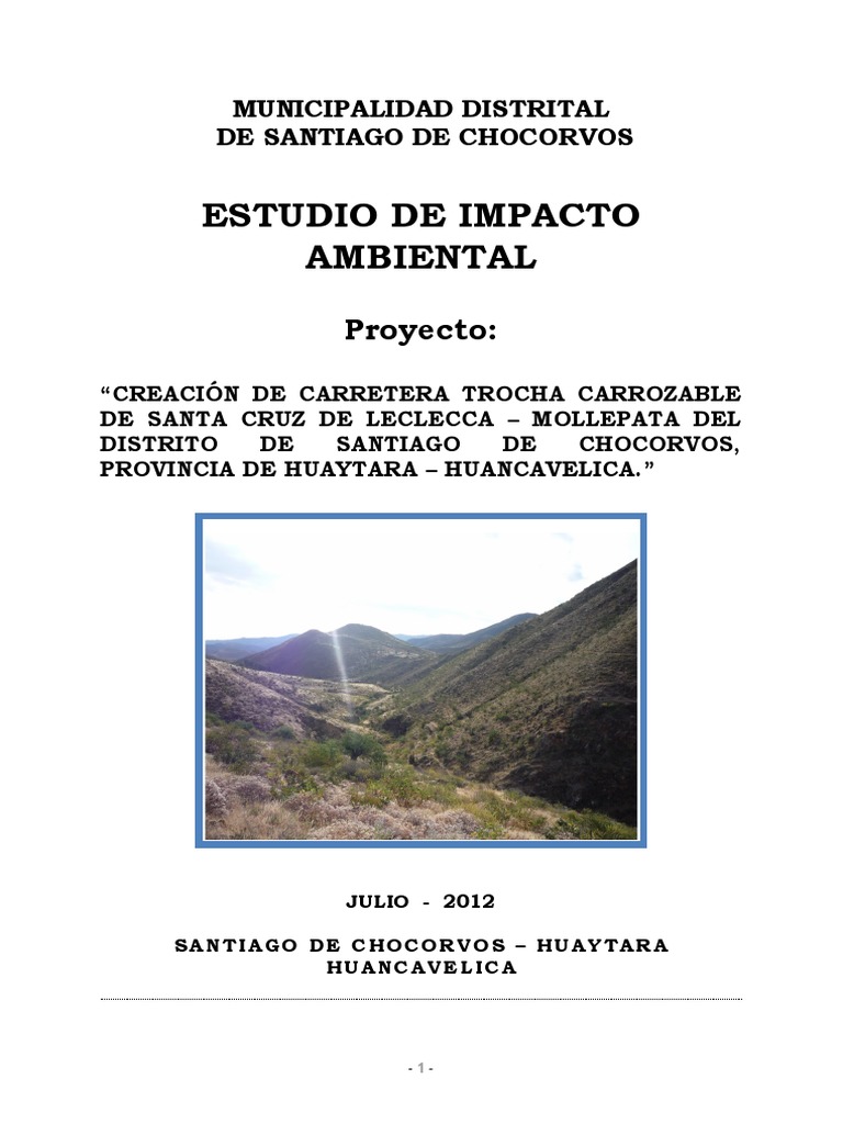 Estudio de Impacto Ambiental | PDF | Evaluación de impacto ambiental | Entorno natural