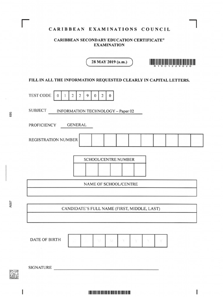 2019 Jun Csec Ict P2 Pdf