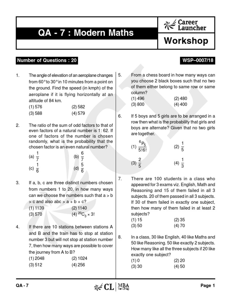 W7 QA-7 Modern Maths With Solutions | PDF | Mathematical Objects ...