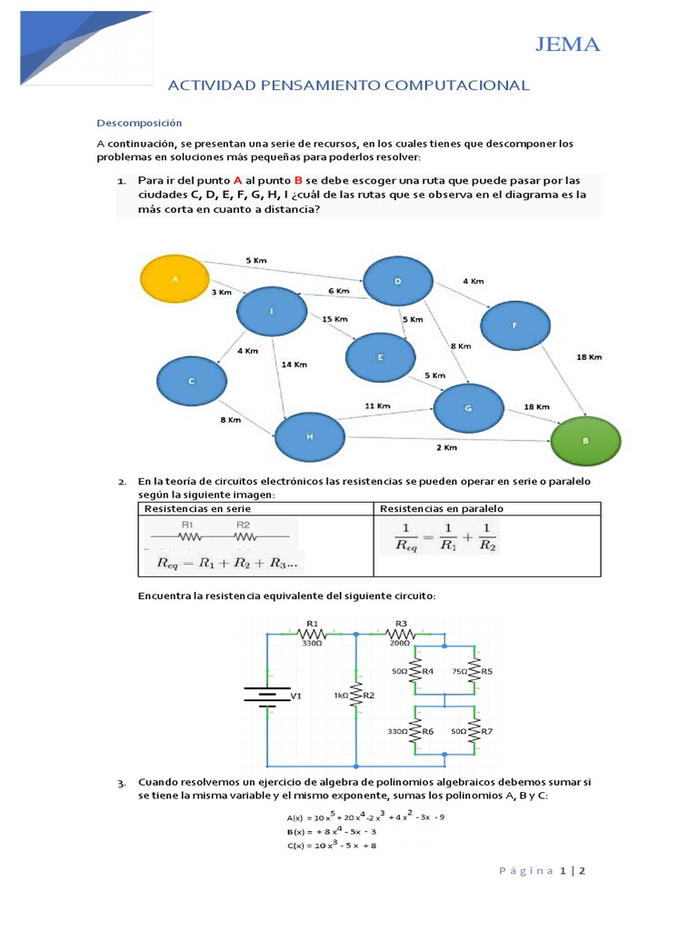 Actividad Pensamiento Computacional | PDF