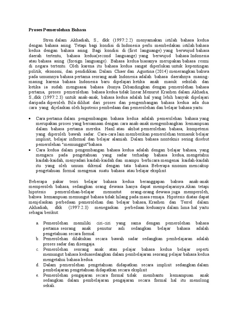 Proses Pemerolehan Bahasa.docx | PDF
