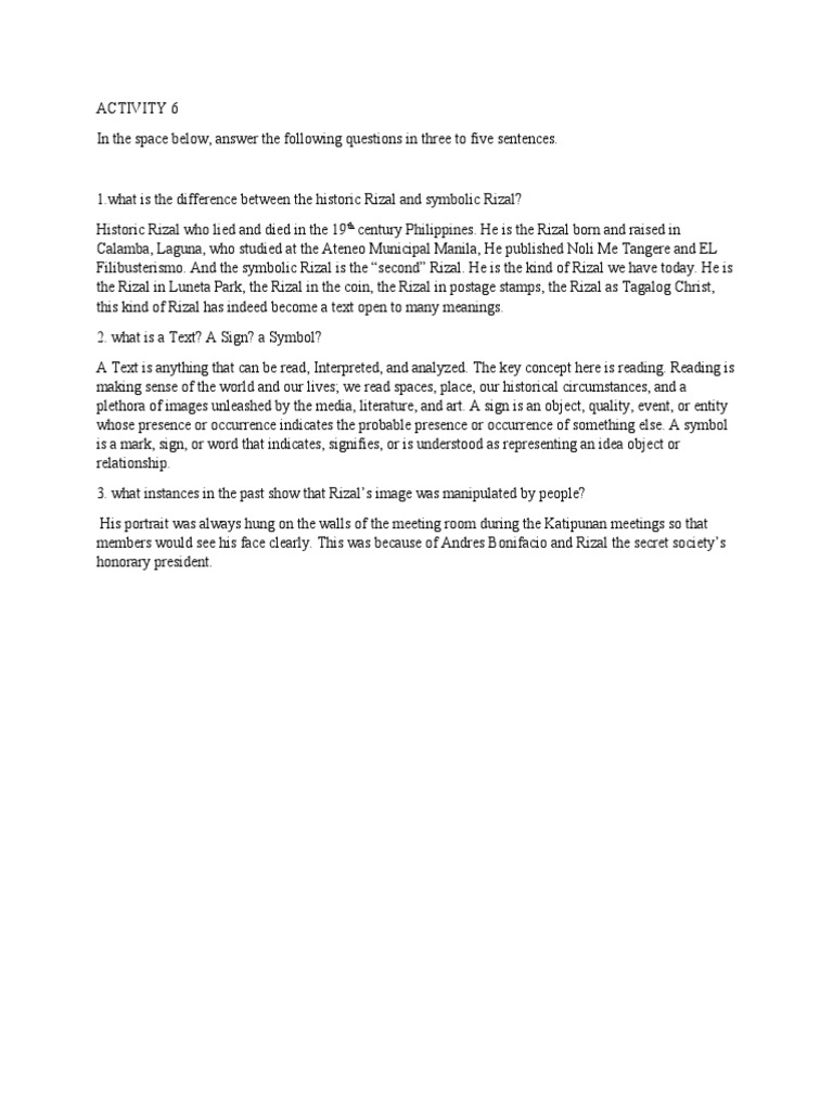 Understanding the Historic and Symbolic Rizal through Texts, Signs, and ...