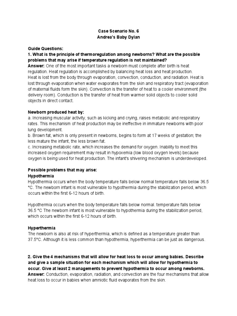 Assessing Baby Dylan: A Case Study on Thermoregulation, Care Procedures ...