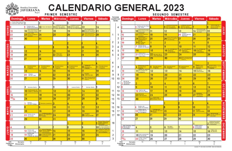 Calendario General 2023 Puj PDF | PDF