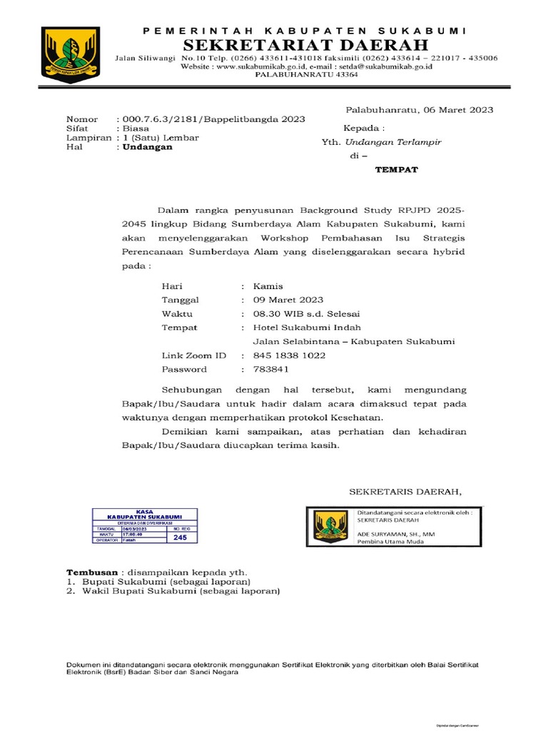 D. 245. Setda. Undangan | PDF