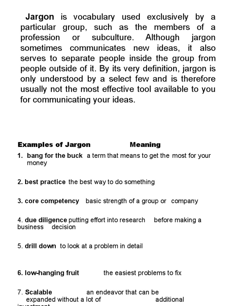 Jargons | PDF