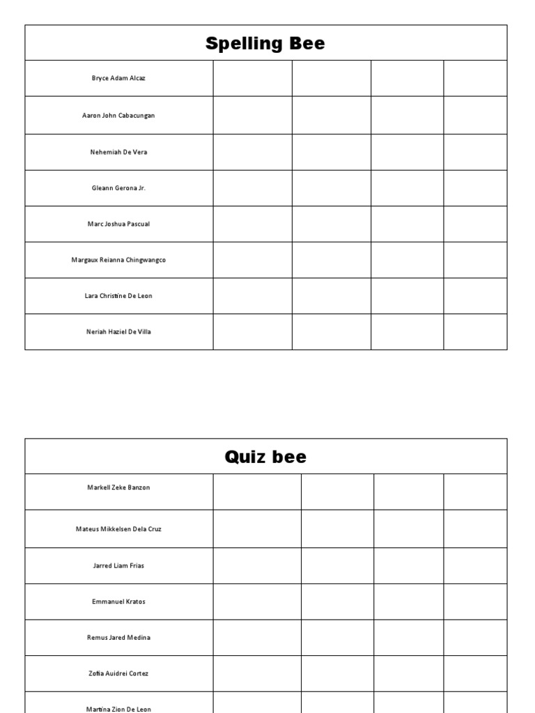 Quiz Bee Grade 2 | PDF