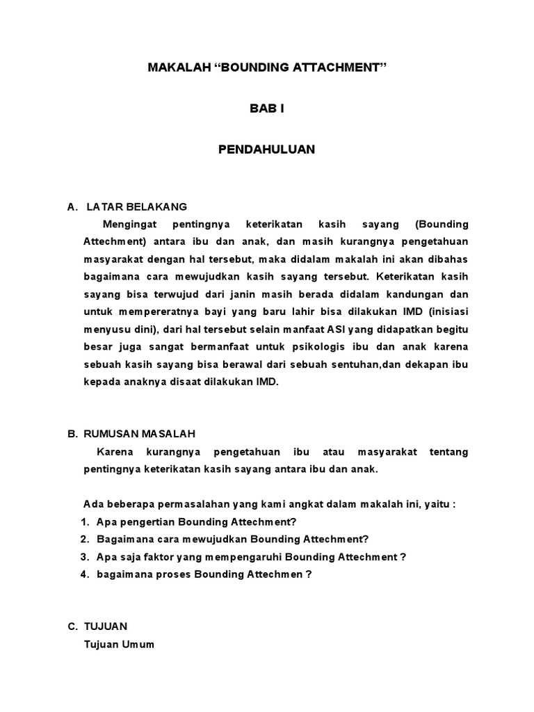 Pentingnya Bounding Attachment Ibu-Anak | PDF