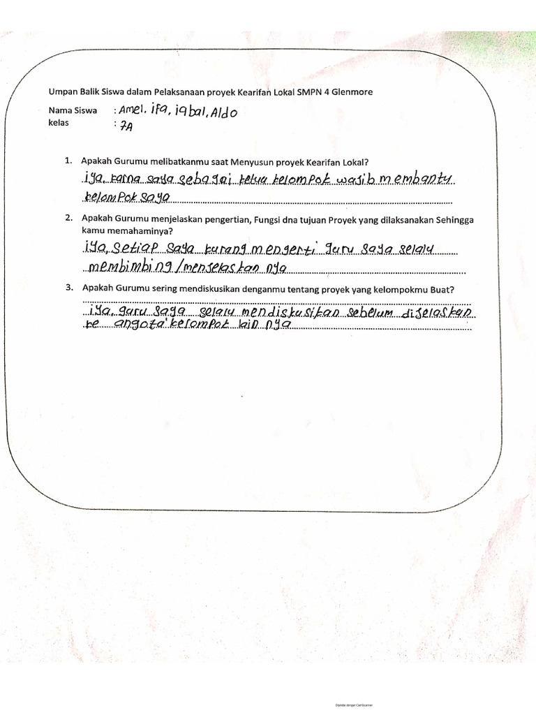 Umpan Balik Siswa | PDF