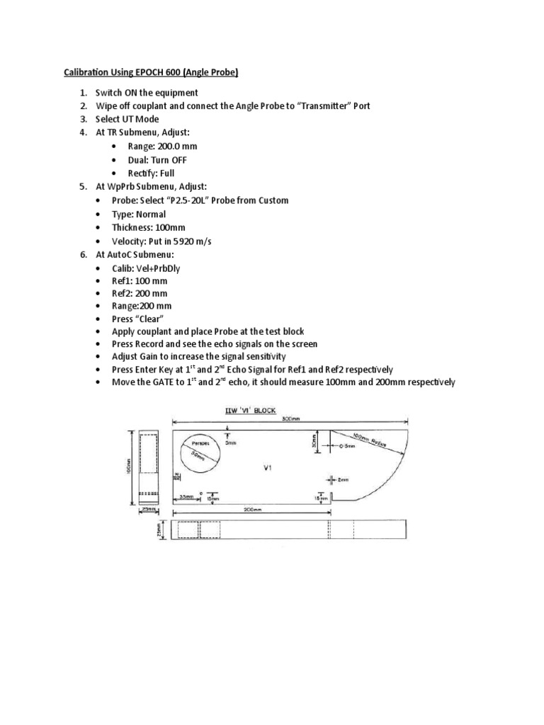 EPOCH 600 Angle Probe Calibration Guide | PDF