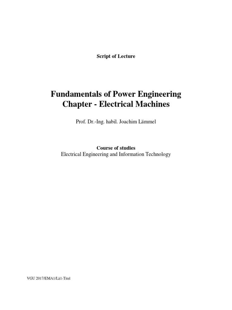 0 - Script Very Important For Lecture | PDF | Transformer | Electric Motor