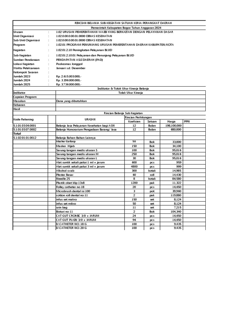Format Rka 2024 PKM Jonggol | PDF
