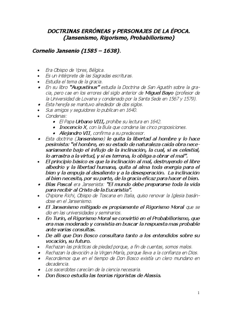 Jansenismo y sus repercusiones teológicas | PDF | Familias ...