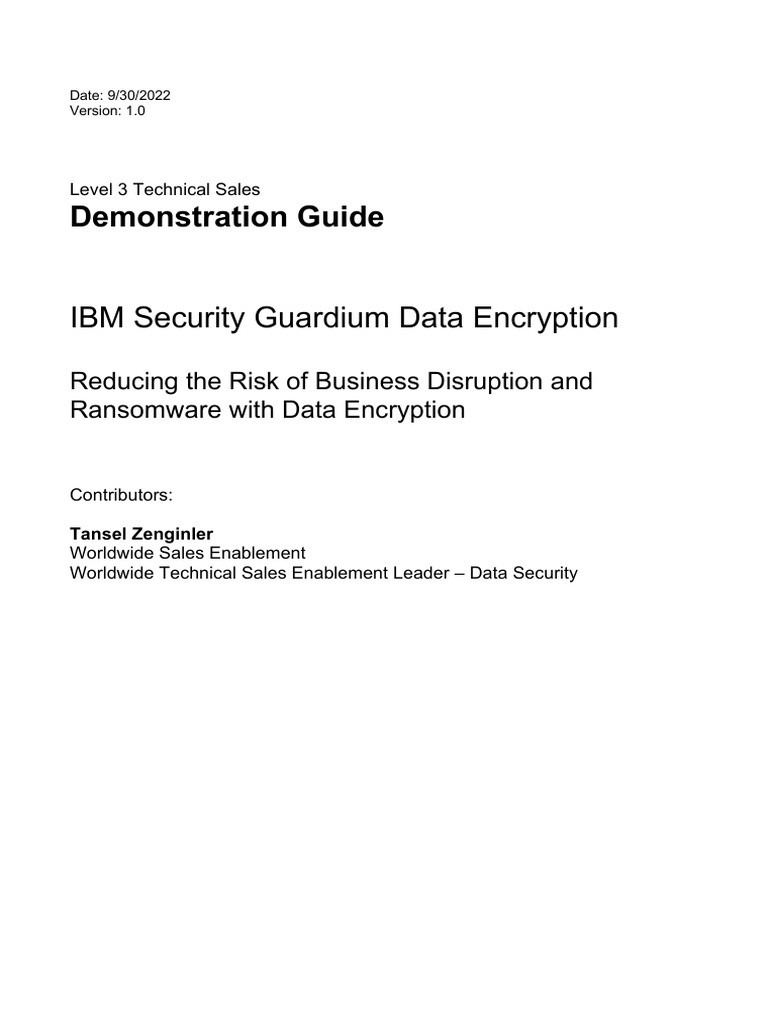 Guardium Data Encryption - L3 Tech - Demo Guide PDF | PDF | Key ...