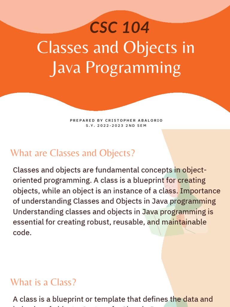 Week 2 - Class and Objects PDF | PDF