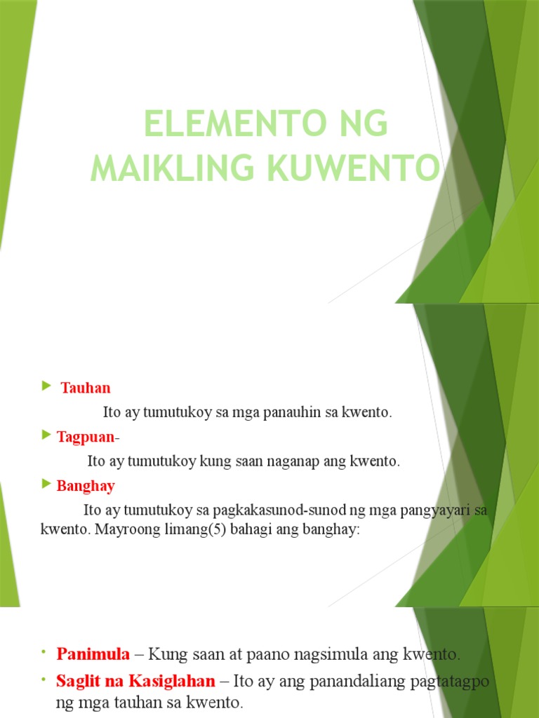 Elemento NG Maikling Kwento | PDF