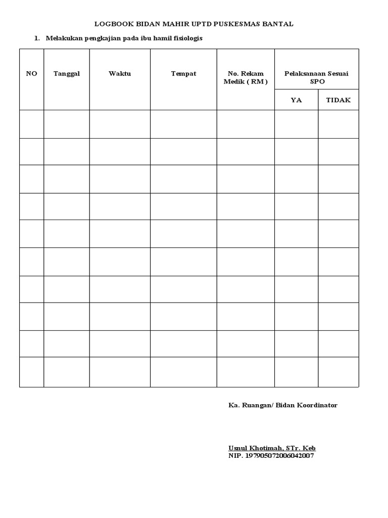 Logbook Kegiatan Bidan Mahir | PDF