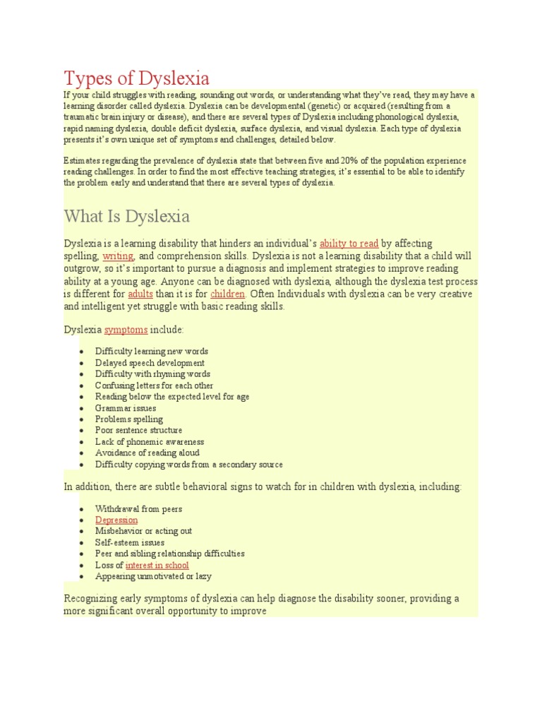 Dyslexia | PDF | Dyslexia | Learning Disability