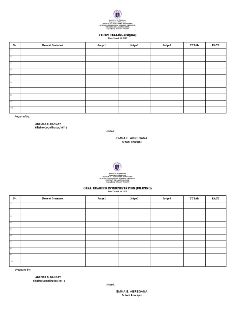 Criteria For Read A Thon | PDF | Philippines | Communication