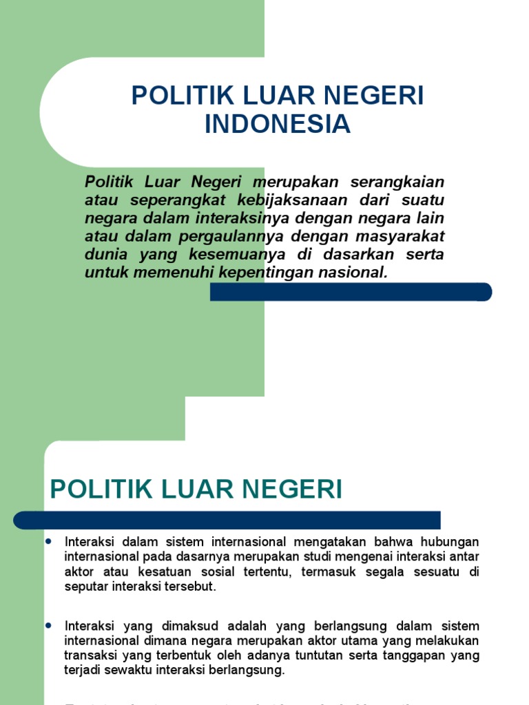 Politik Luar Negeri Indonesia | PDF